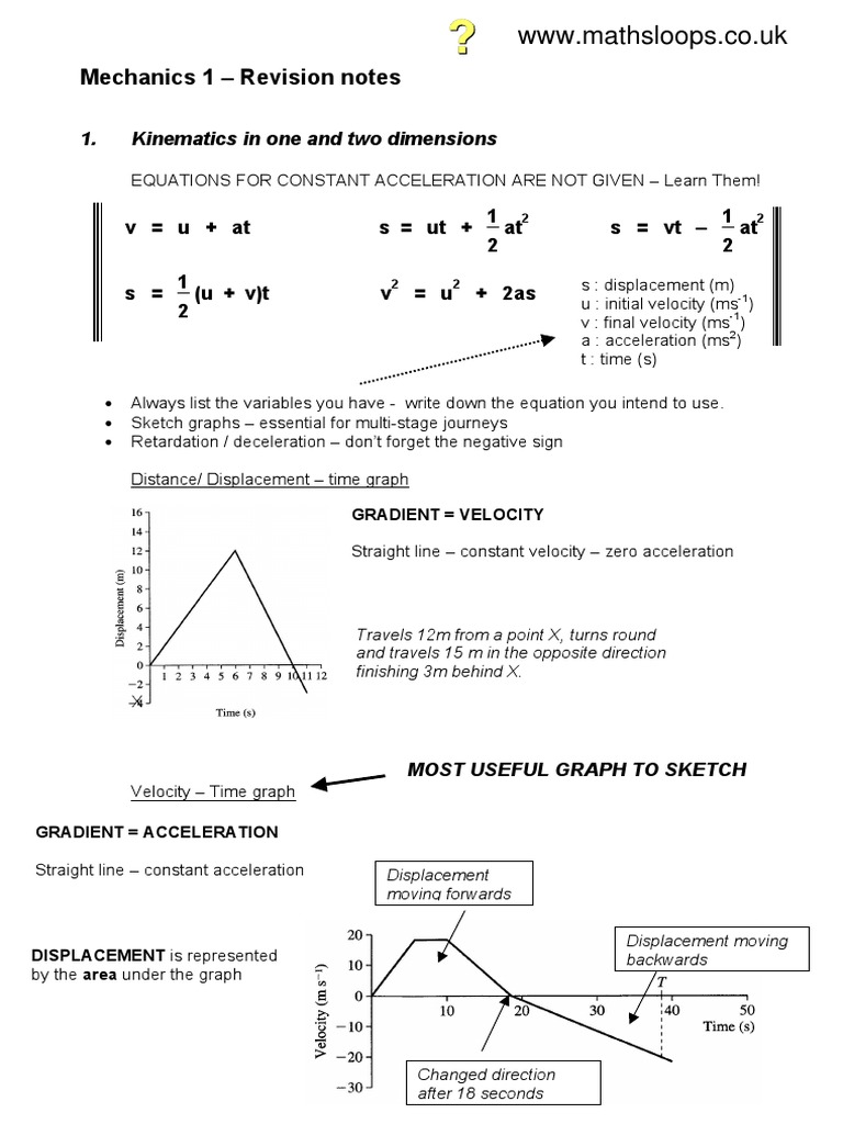 Short Notes | PDF | Acceleration | Force