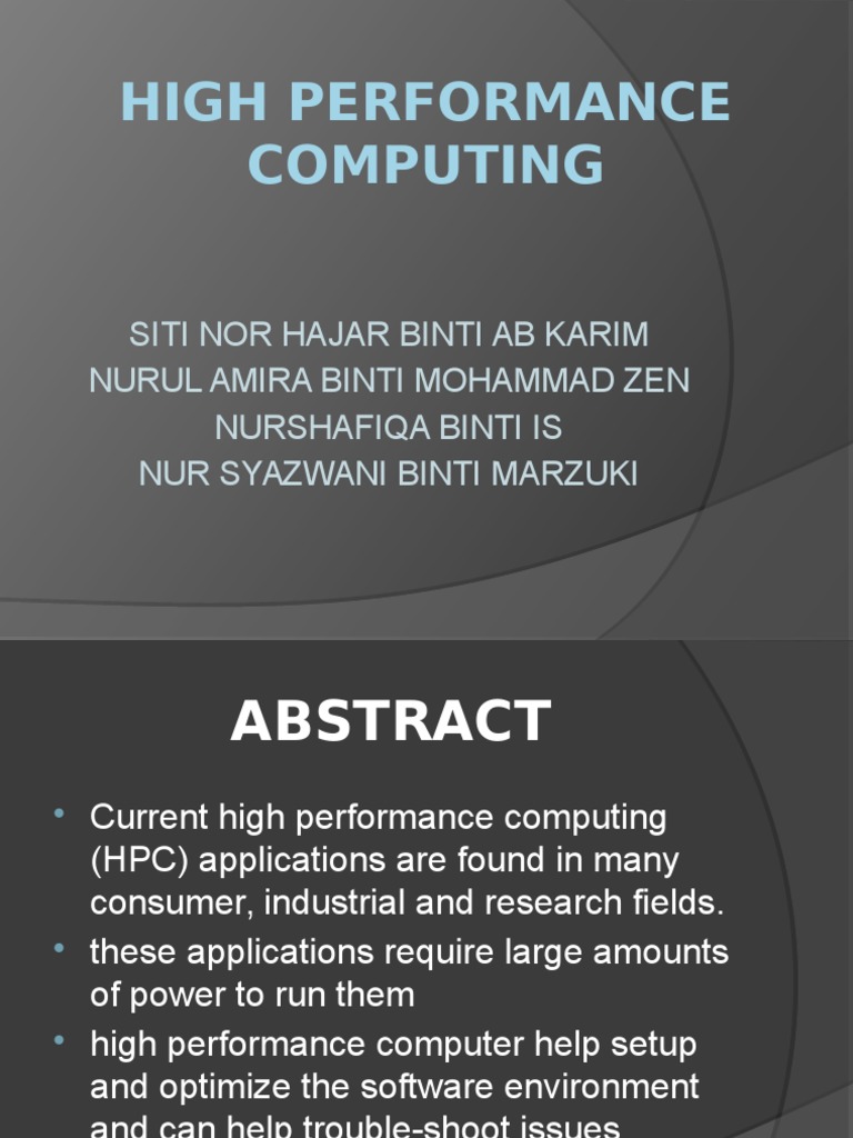 High Performance Computing | Download Free PDF | Supercomputer | Parallel Computing