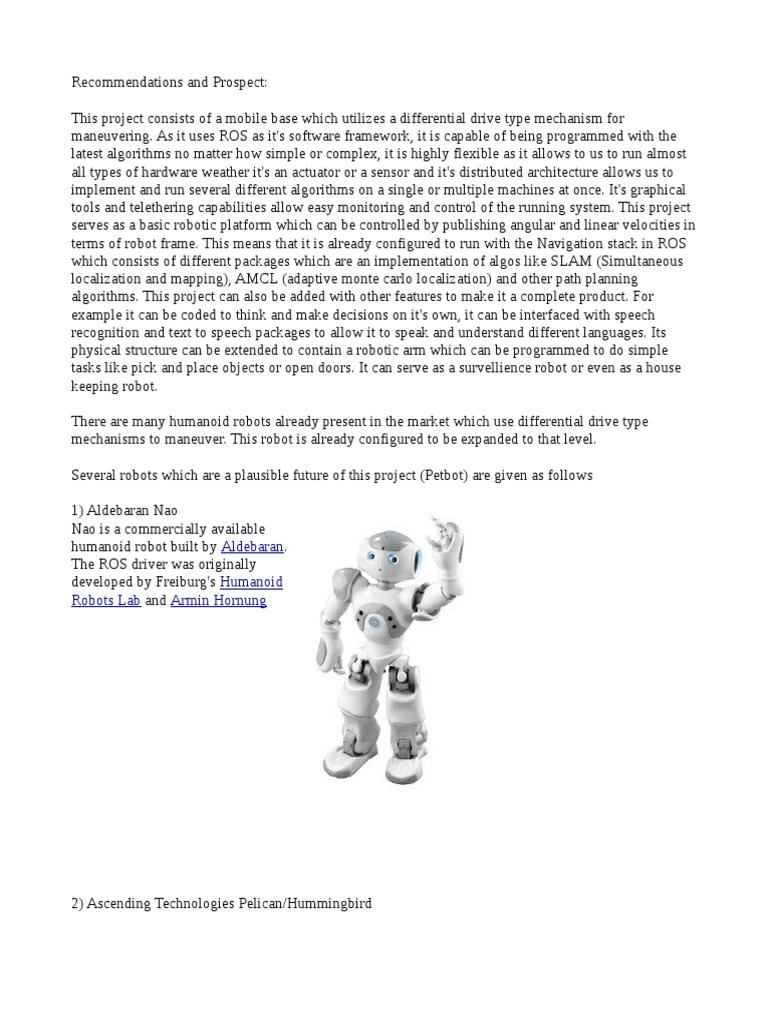 Recommendations and Propects | PDF | Robot | Robotics