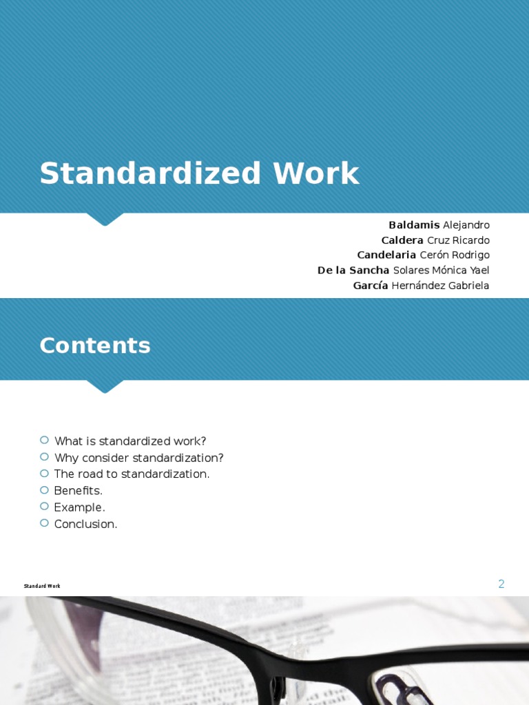 Standardized Work: Maintaining Productivity, Quality and Safety | PDF ...