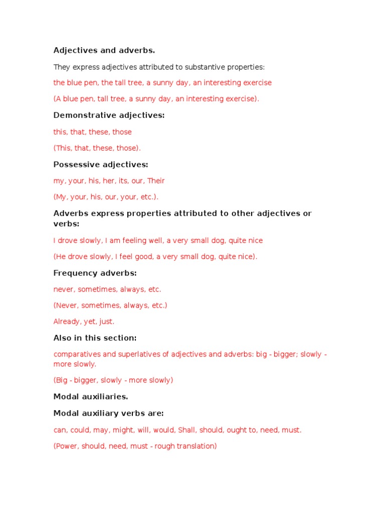 Grammar Basics: Adjectives & Adverbs | PDF | Language Arts & Discipline