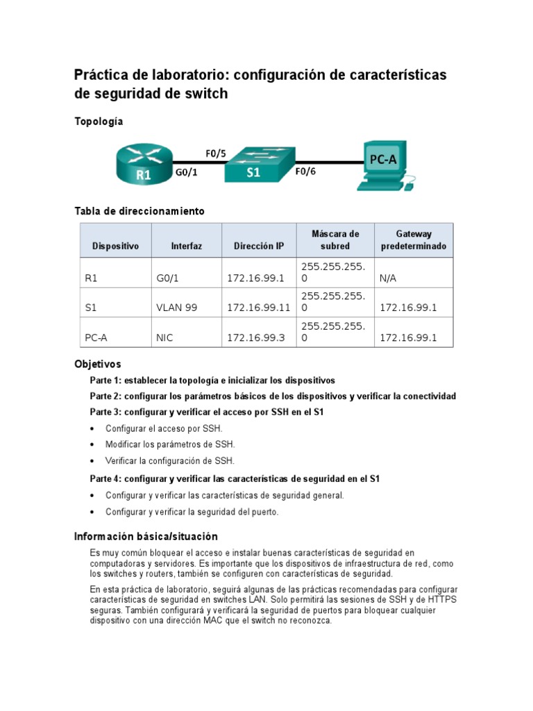 2.2.4.11 Lab - Configuring Switch Security Features | PDF | Enrutador ... 2.2.4.11 Lab - Configuring Switch Security Features | PDF | Enrutador ...