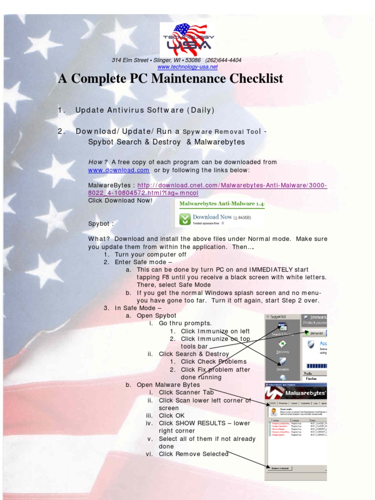 A Complete PC Maintenance Checklist: 1. Update Antivirus Software ...