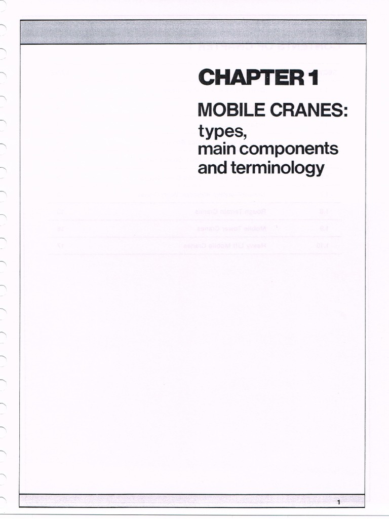 Manual Mobile Crane Chapter 1 | PDF