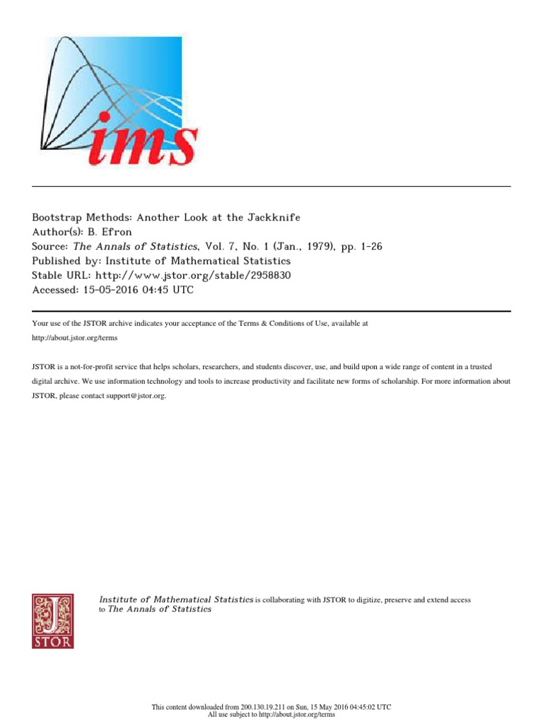 Bootstrap Methods: Another Look at The Jackknife | PDF | Resampling ...