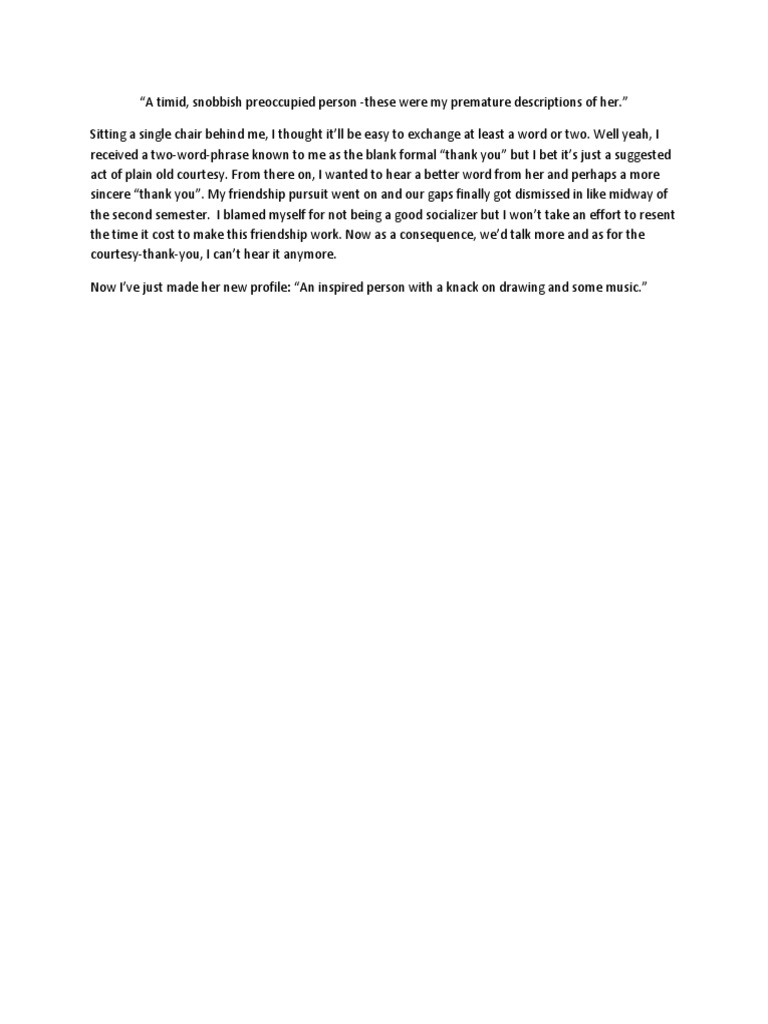 Sample Yearbook Writeup