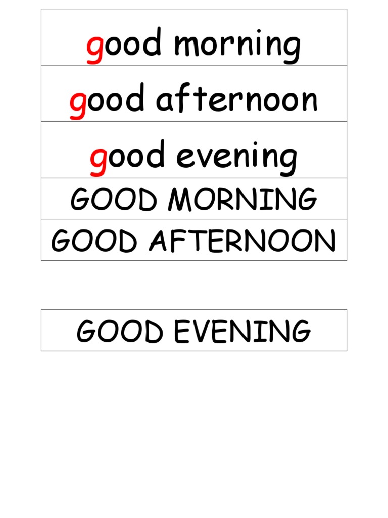 Ood Morning Ood Afternoon Ood Evening | PDF