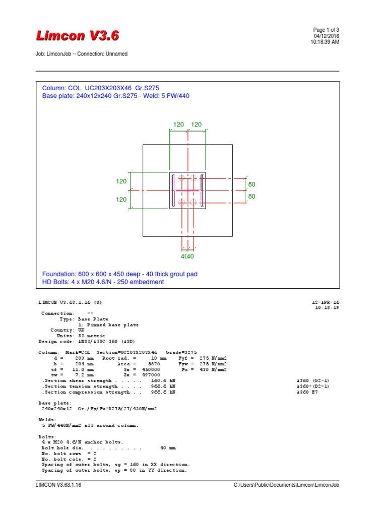Steel Column Foundation Design Example | PDF | Home & Garden | Computers