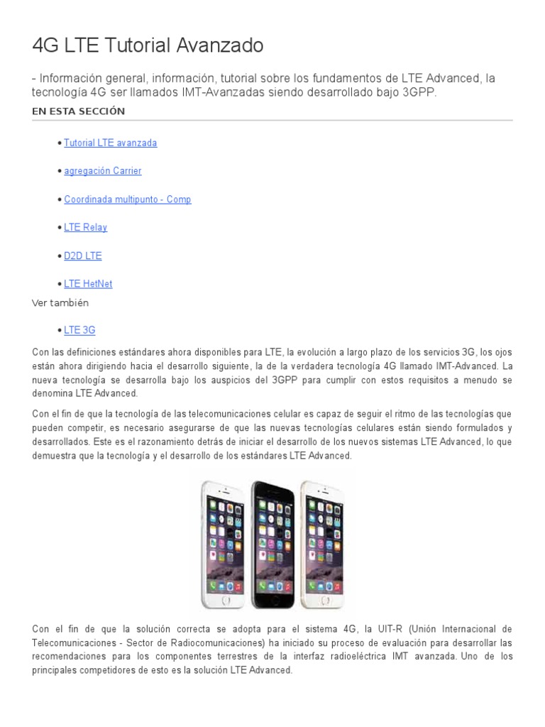 4G LTE Tutorial Avanzado | PDF | Multiplexación por división de frecuencia ortogonal | Lte ...