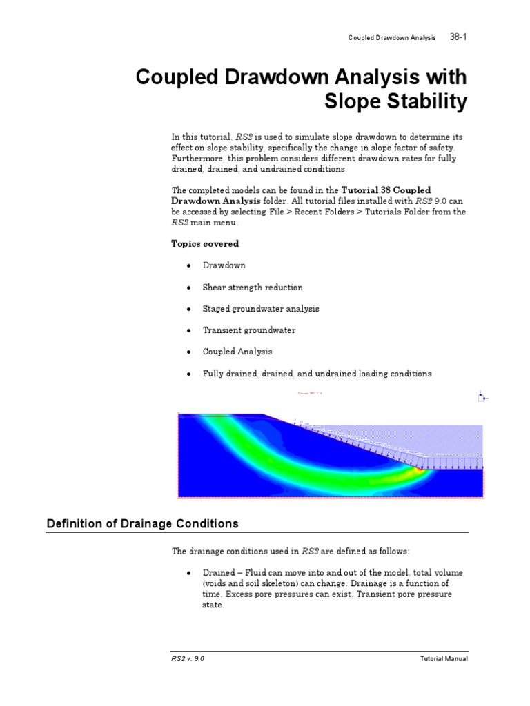 Tutorial 38 Coupled Drawdown Analysis | PDF | Drainage | Continuum Mechanics