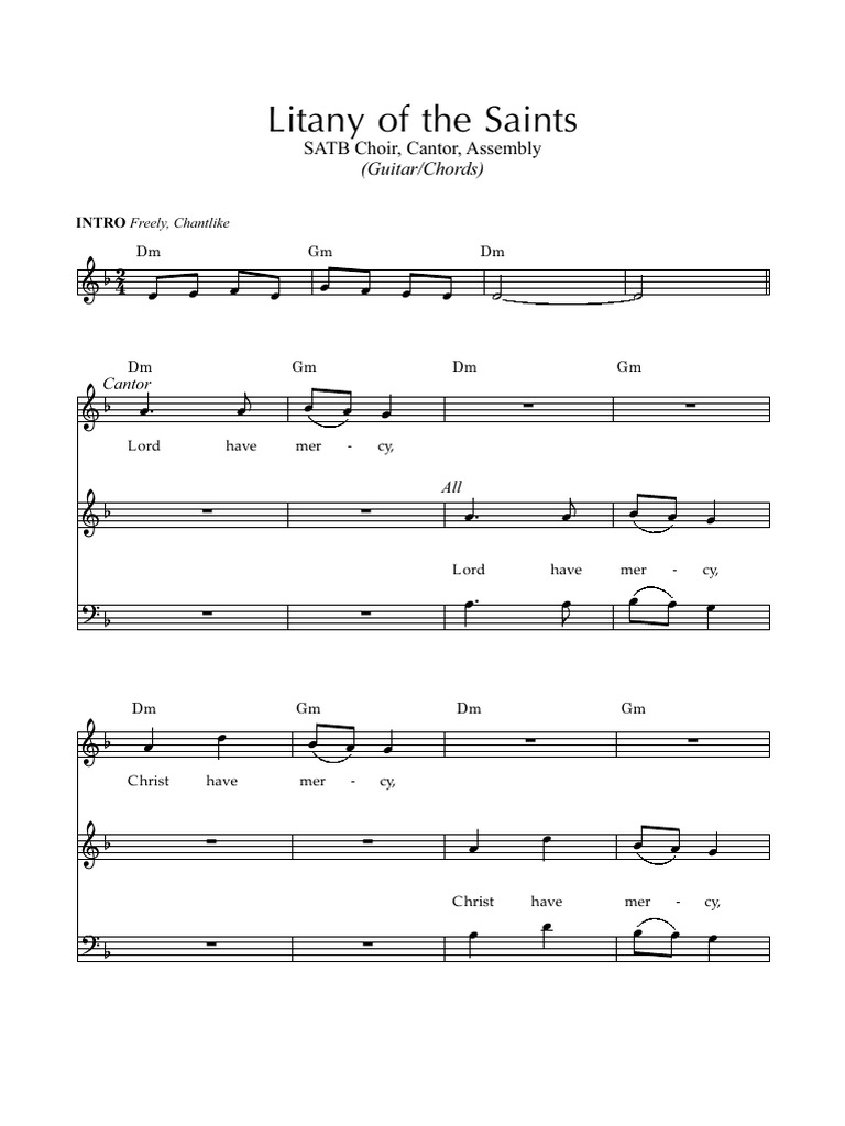 Litany Of The Saints By John Becker Sheet Music For Organ,, 55% OFF