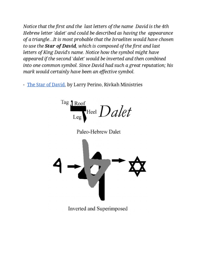 David's Name and the Star of David | PDF | Hebrew Language | Notation