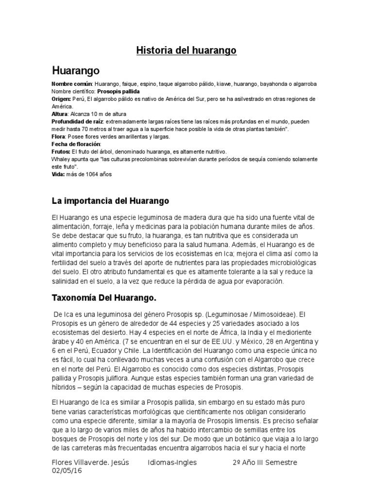 Historia Del Huarango | PDF | Plantas | Ecología
