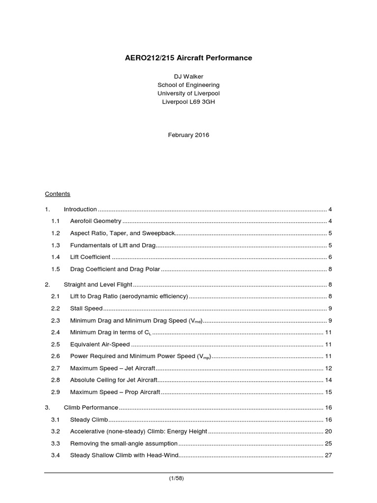 Aircraft Performance Fundamentals Guide | PDF | Airfoil | Drag (Physics)