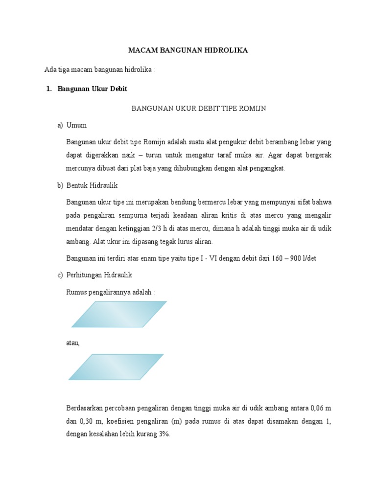 Macam Bangunan Hidrolika | PDF | Sains & Matematika