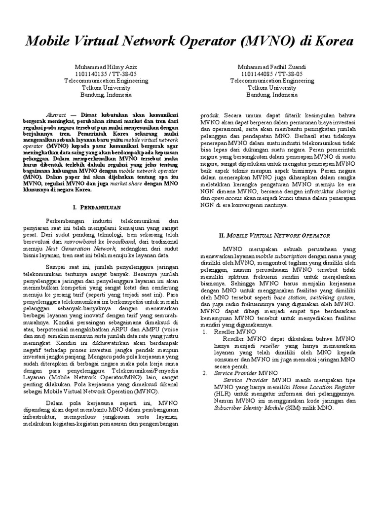 MVNO Implementation in Korea | PDF