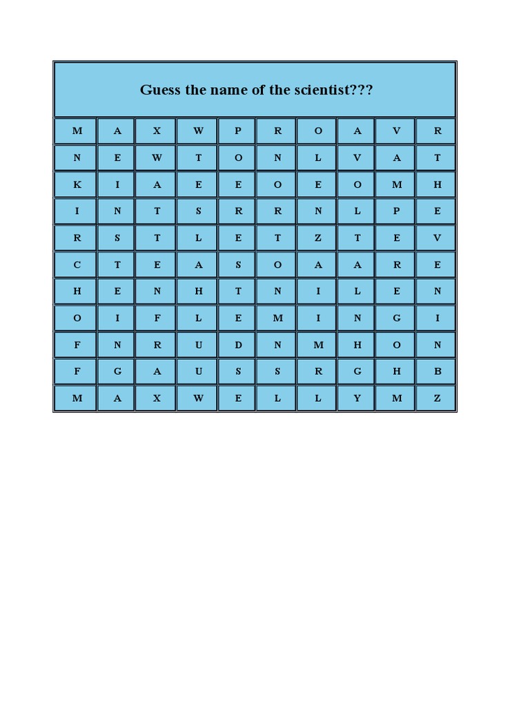 Scientist Name Puzzle Game | PDF | Philosophy