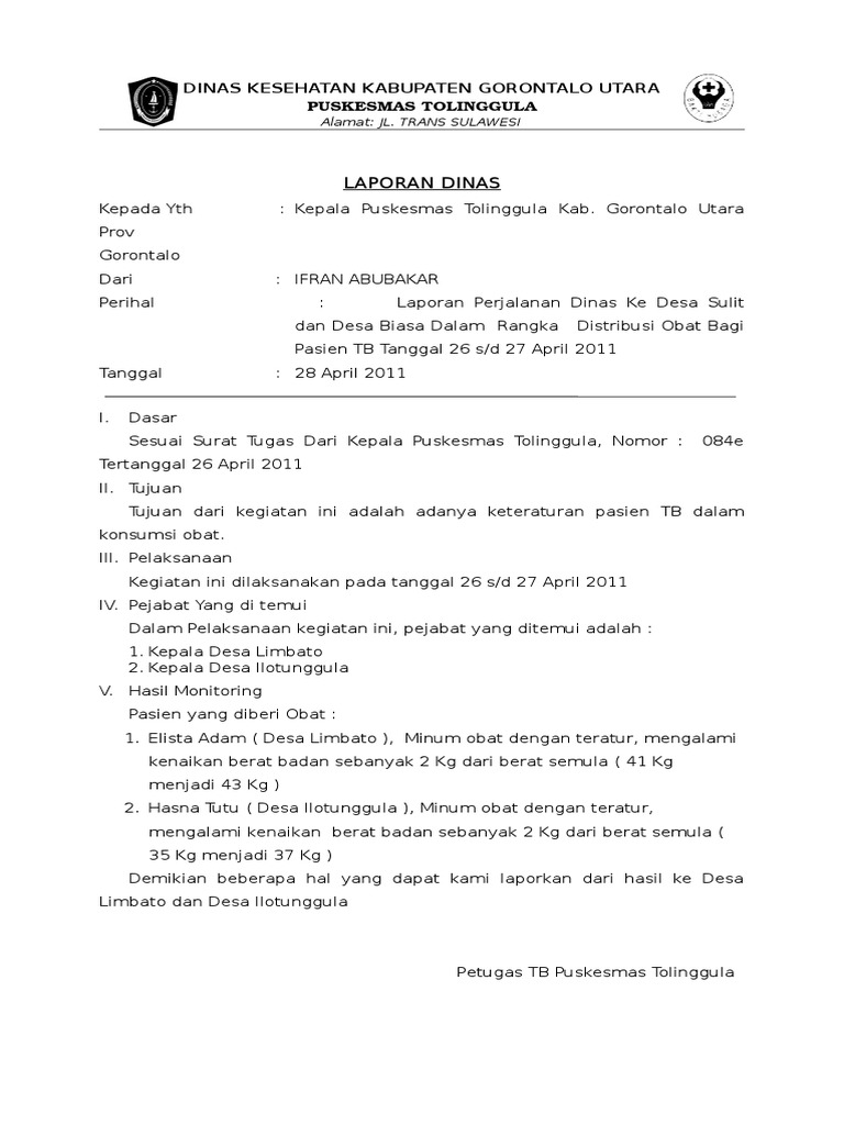 Laporan Hasil Perjalanan Dinas | PDF | Pengembangan Diri
