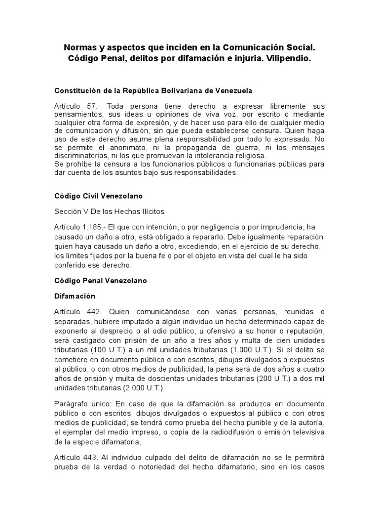 916 Difamacion Entre Otros | PDF | Castigos | Derecho penal