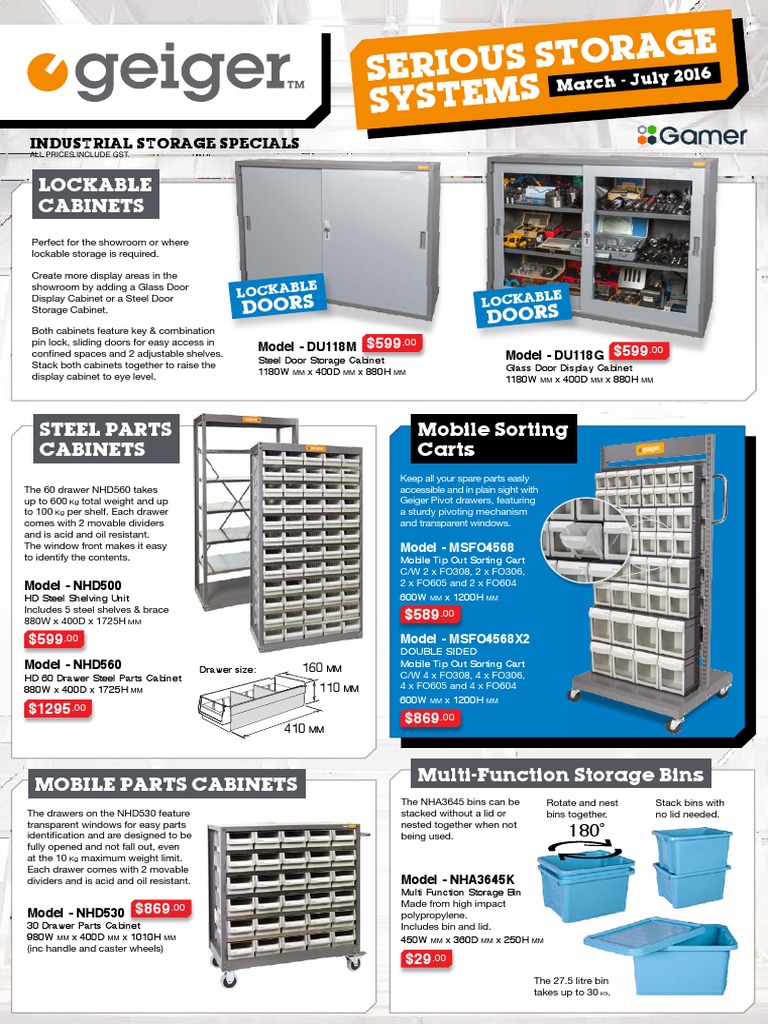 Geiger Industrial Storage Special 2016 | PDF | Cabinetry | Door