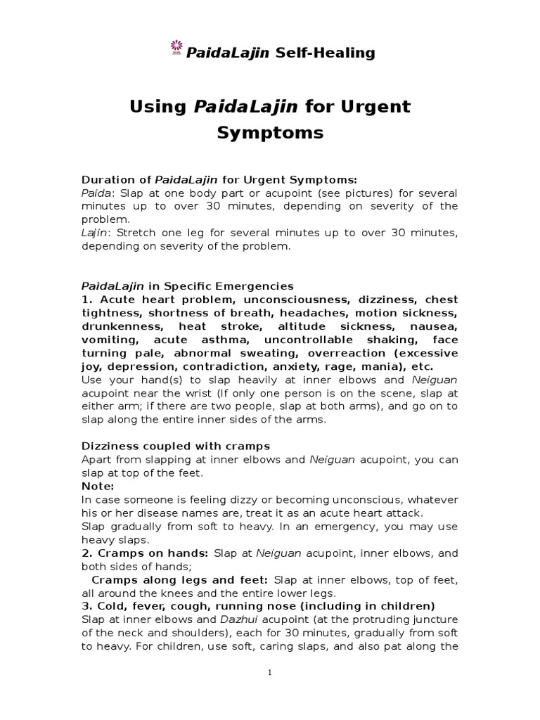 PaidaLajin for Emergency Self-Healing | PDF | Acupuncture | Physician
