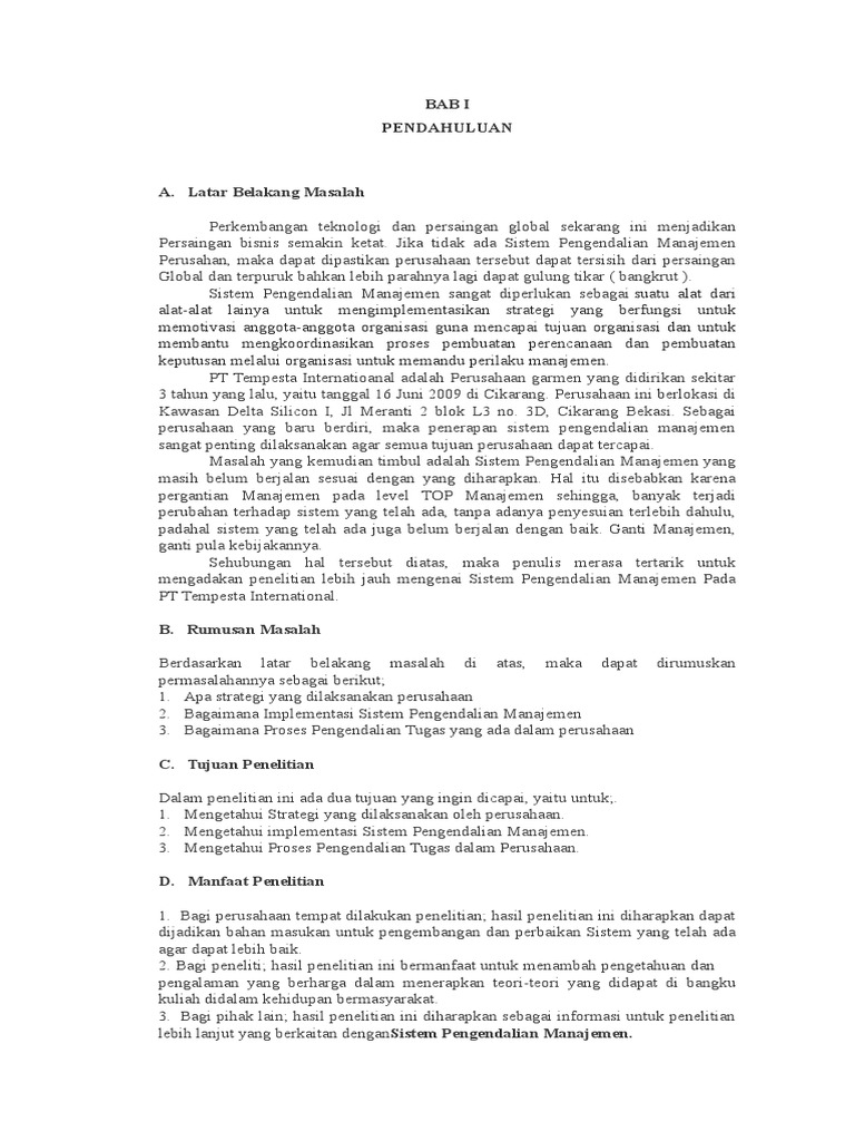 Contoh SPM Pada Perusahaan | PDF