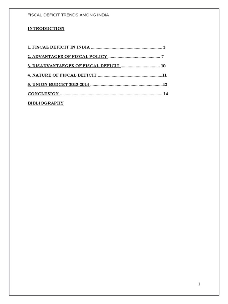 Economics Project | PDF | Fiscal Policy | Deficit Spending