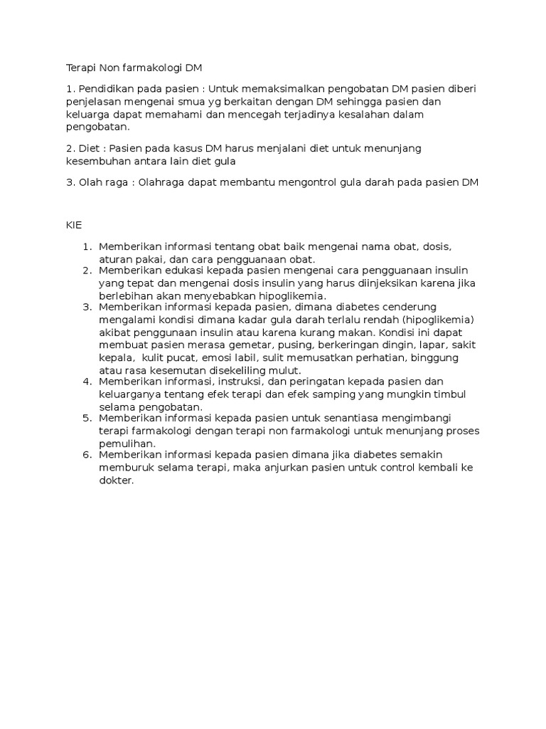 Terapi Non Farmakologi DM | PDF | Kesehatan Holistik