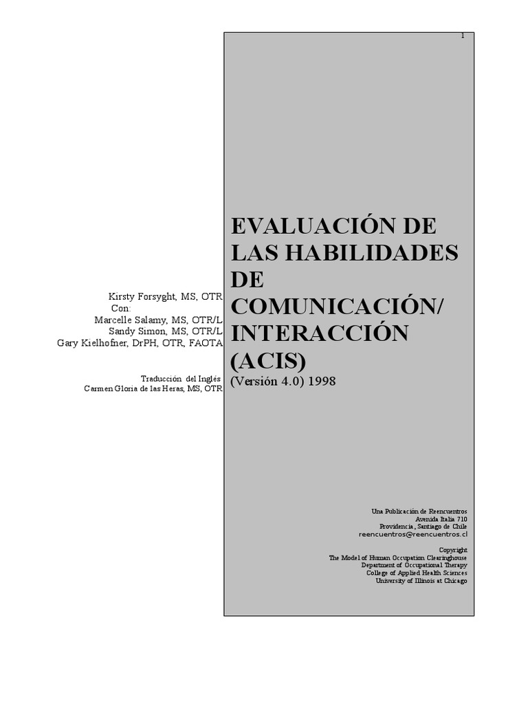 ACIS Original | PDF | Comportamiento | Comunicación