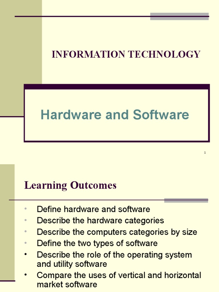 Information Technology: Hardware and Software | PDF