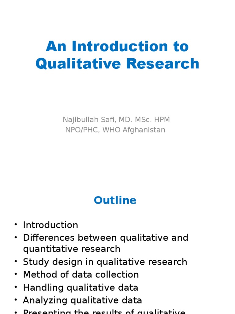 An Introduction To Qualitative Research | PDF | Qualitative Research ...