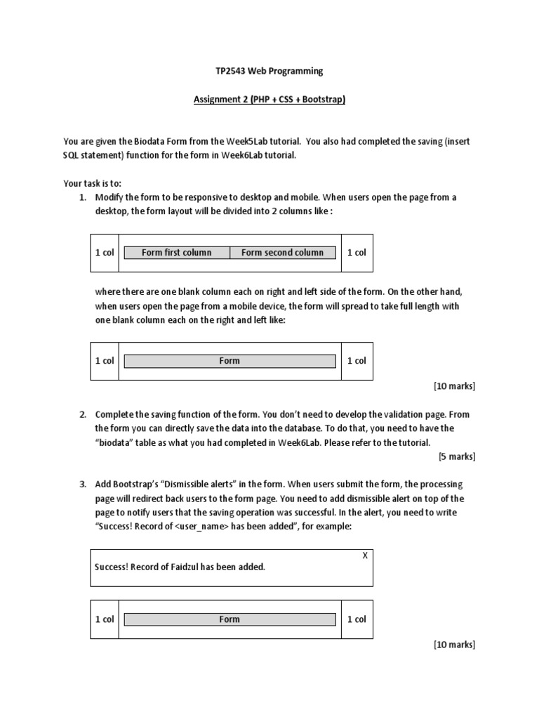 TP2543 Web Programming Assignment 2 (PHP + CSS + Bootstrap) | PDF ...