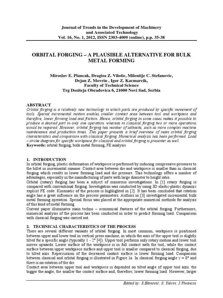 Orbital Forging | PDF | Forging | Physics