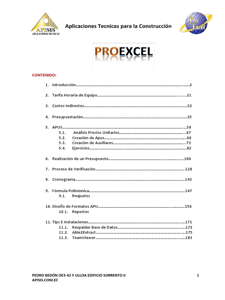 Manual ProExcel | PDF | Microsoft | Presupuesto
