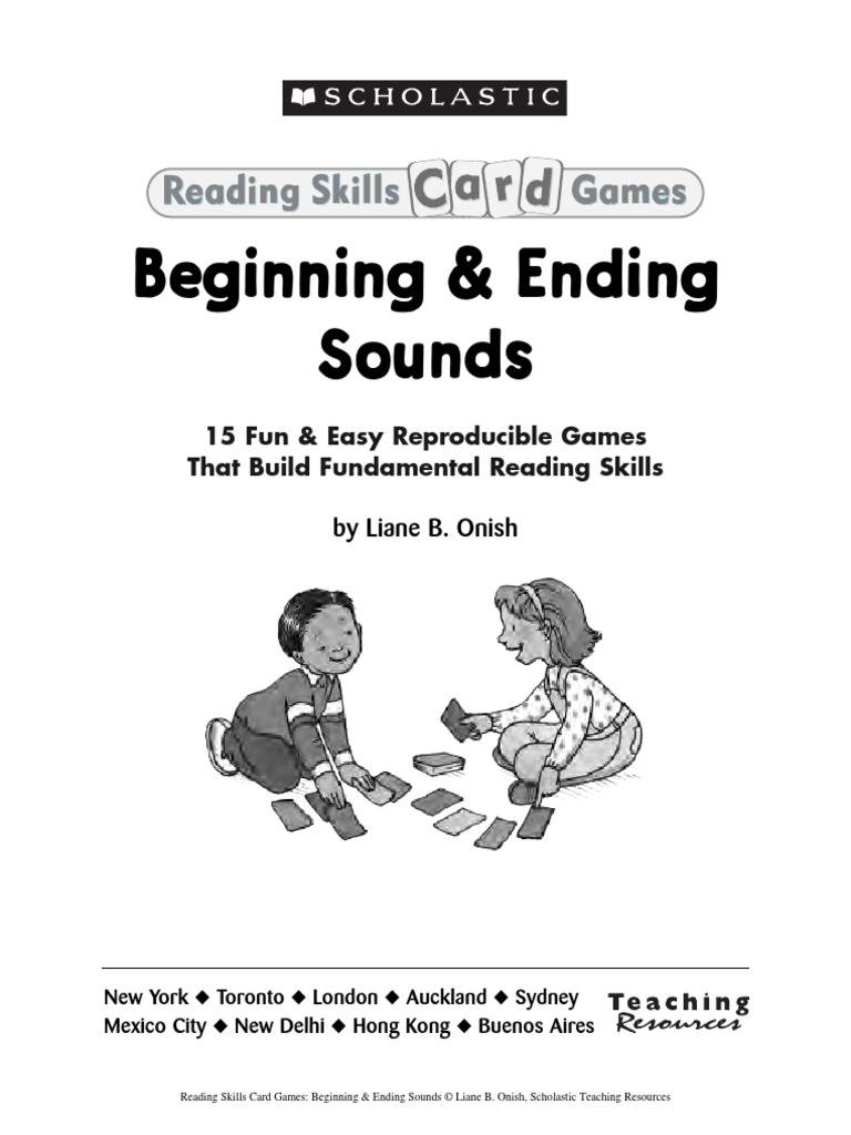 Beginning & Ending Sounds Games PDF | PDF | Consonant | Phonics