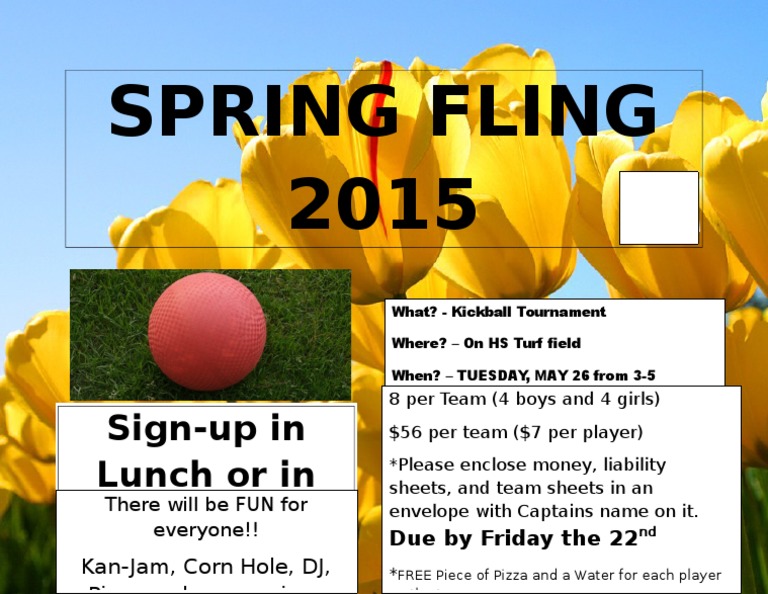 Spring Fling Kickball Tournament 2015 | PDF