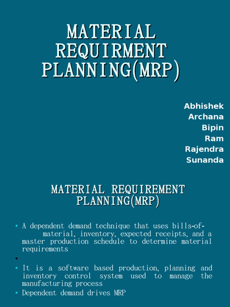 MRP | Inventory | Operations Management