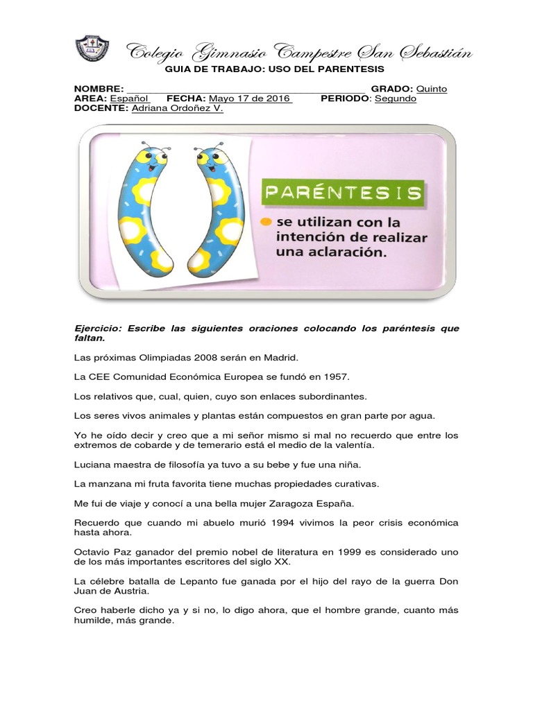 Uso de Paréntesis en Español | PDF