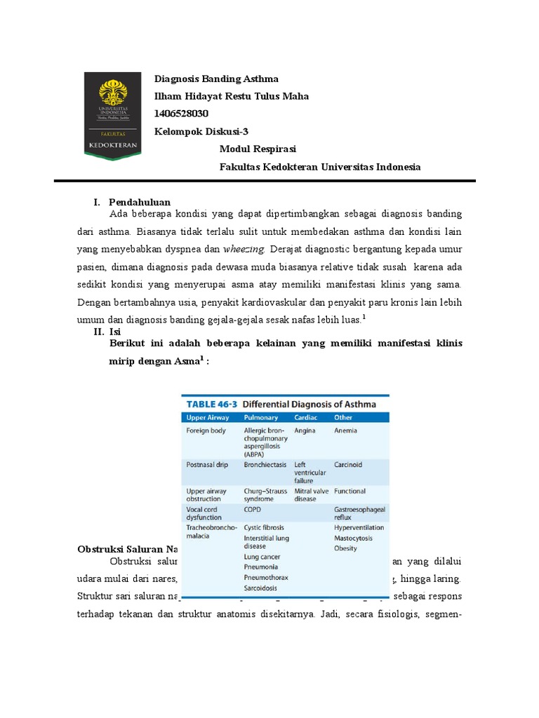 Diagnosis Banding Asma | PDF | Pengembangan Diri
