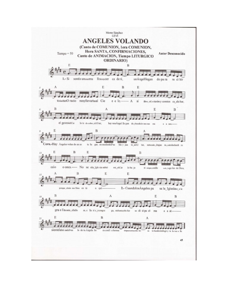 Angeles Volando (Partitura) | PDF
