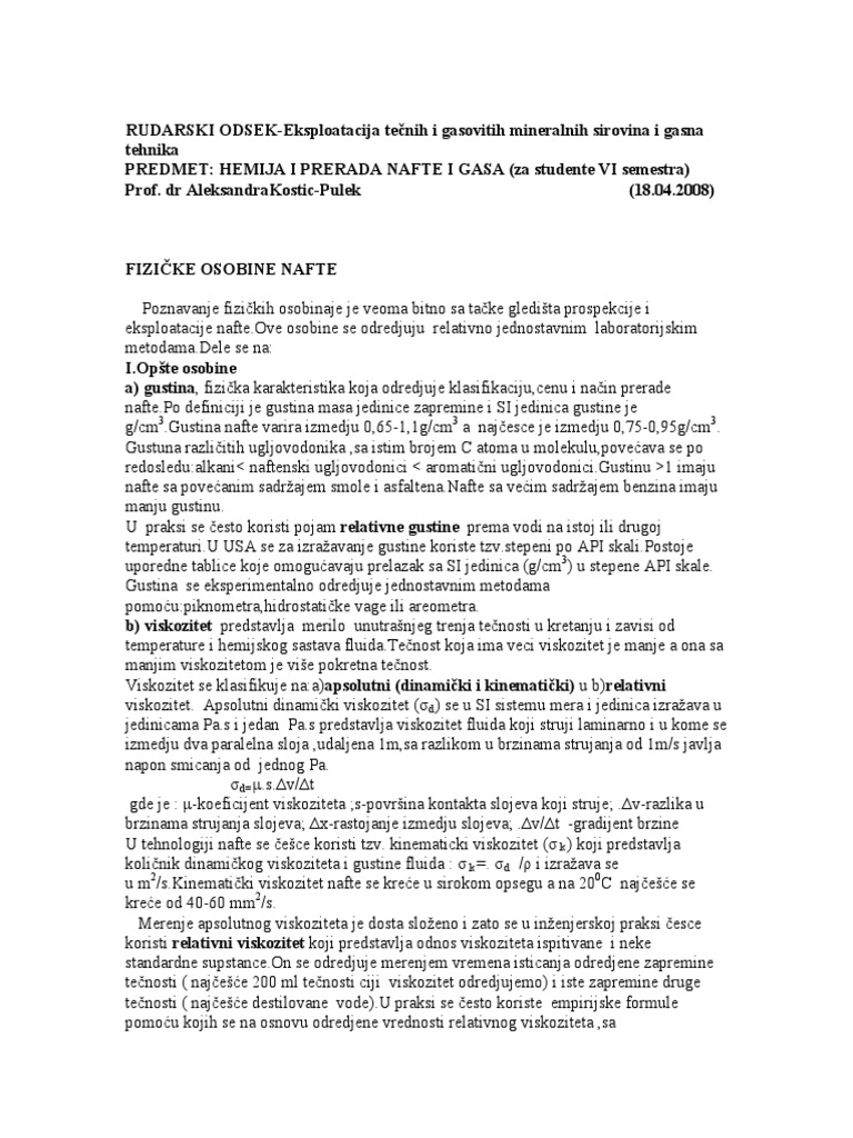 Prerada Nafte I Gasa | PDF