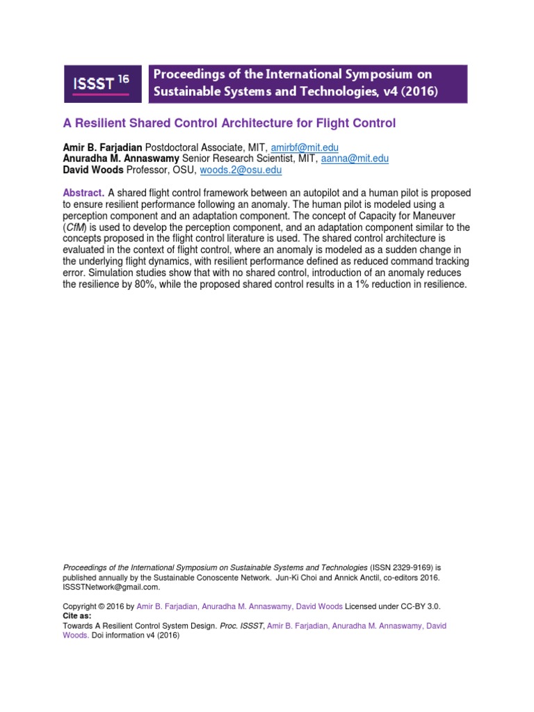 Farjadian - A Resilient Shared Control Architecture For Flight Control ...