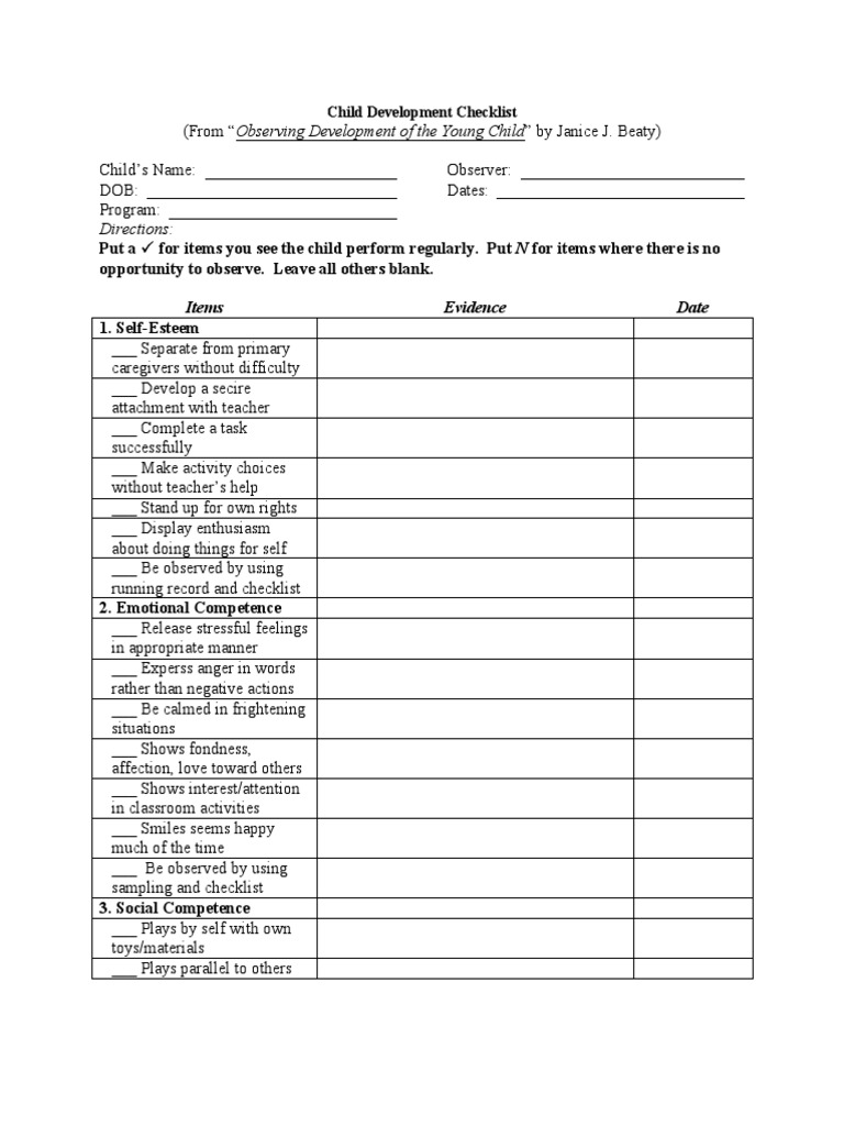 child development checklist 8th edition 2 | Child Development ...