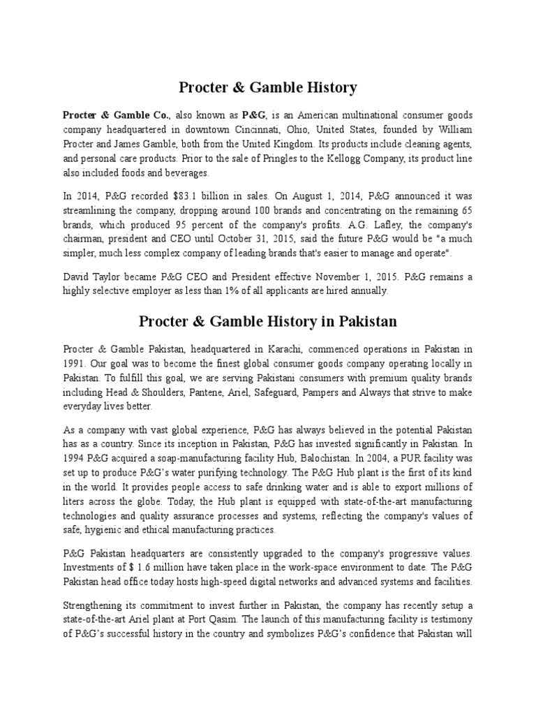 History P&G | PDF | Procter & Gamble | Business