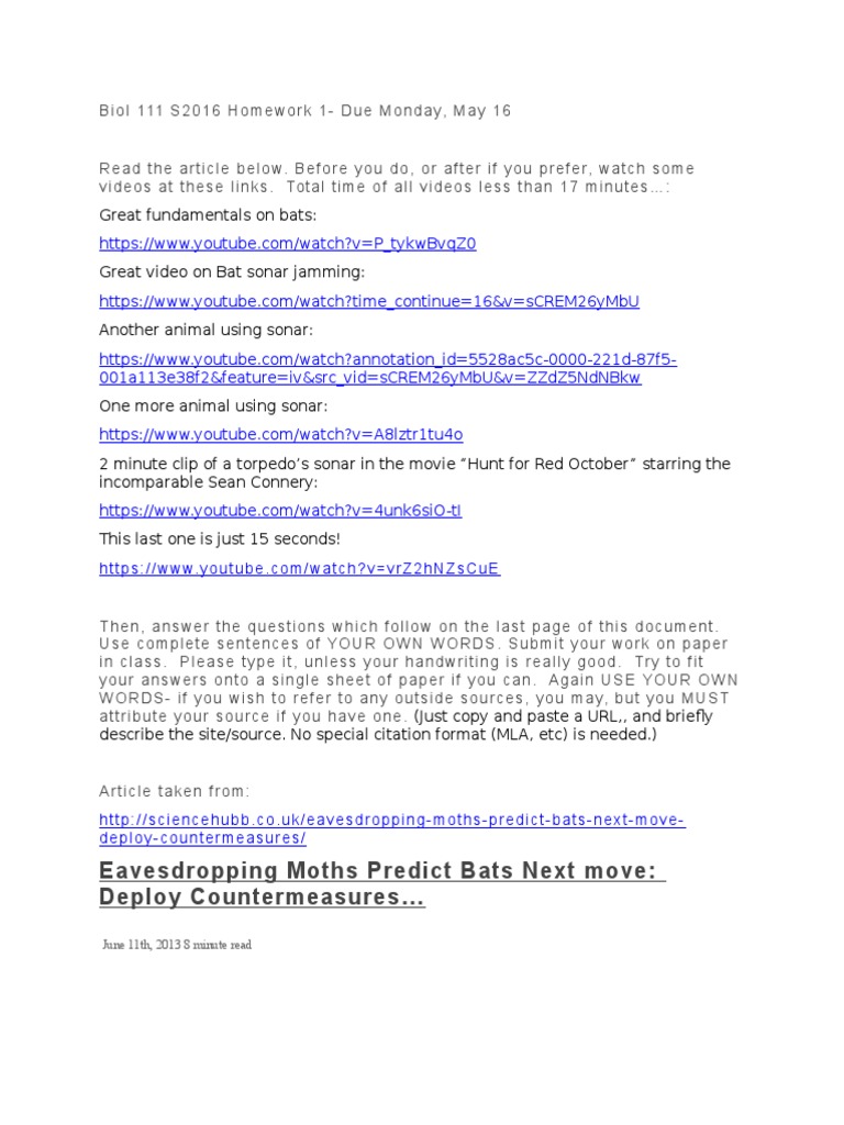 Bat Moth Antagonistic Coevolution-3 | PDF | Predation | Evolution