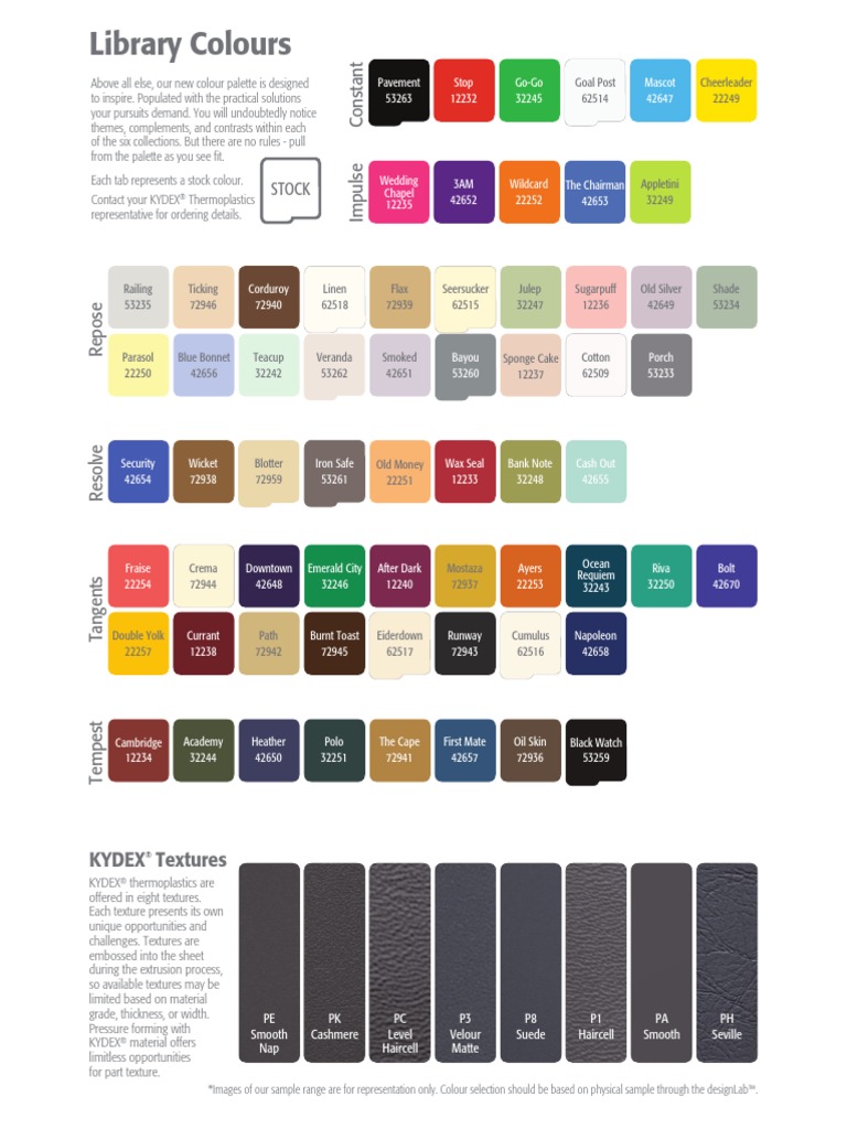 KYDEX ColorPalette | PDF | Clothing | Nature