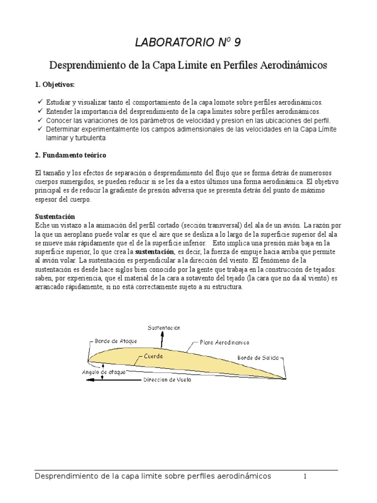 Laboratorio - Desprendimiento de La Capa Limite en Perfiles ...