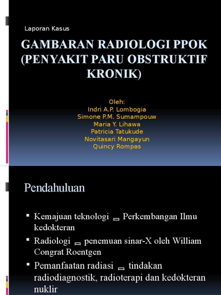 Gambaran Radiologi PPOK (Penyakit Paru Obstruktif Kronik | PDF