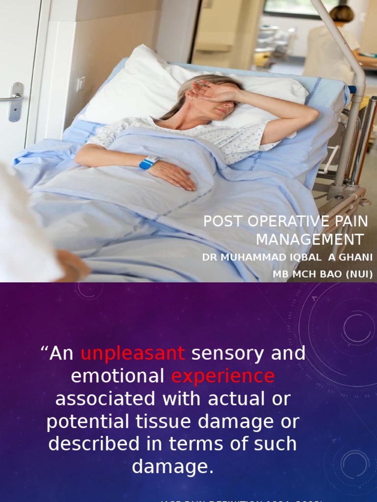 Post Op Pain Management | Analgesic | Anesthesia