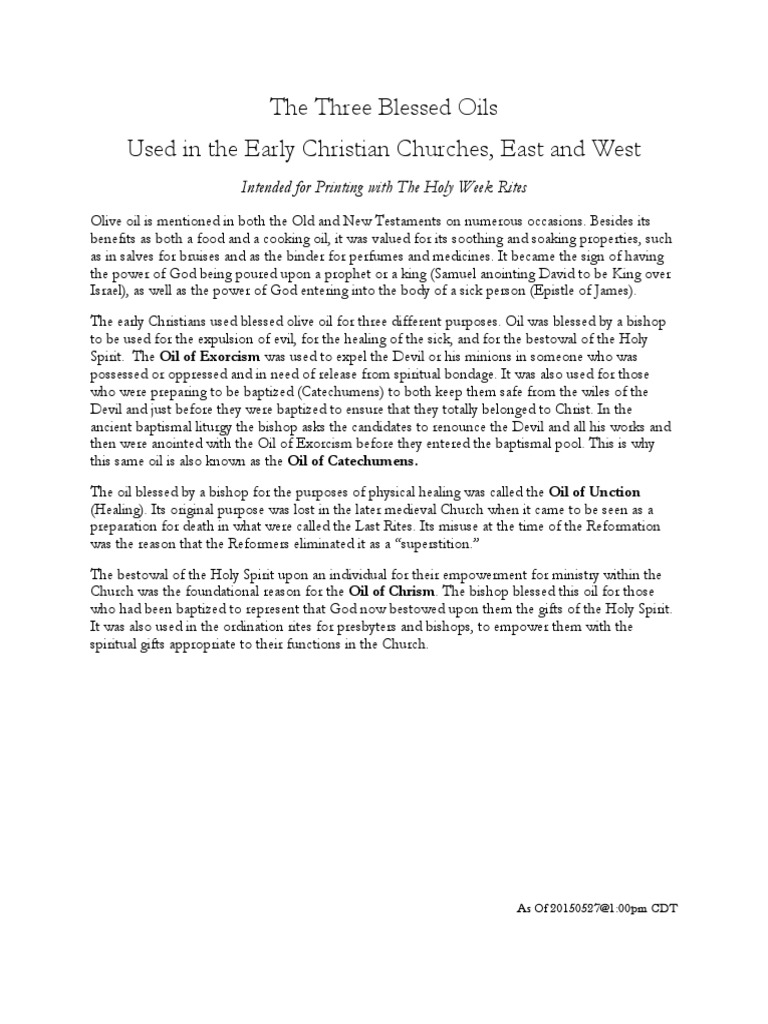 The Three Blessed Oils-2 | PDF | Anointing | Baptism